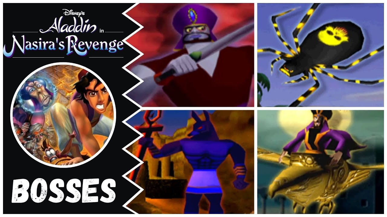 DIsney's Aladdin - Nasira's Revenge - All Bosses (No Damage) // Sony ...
