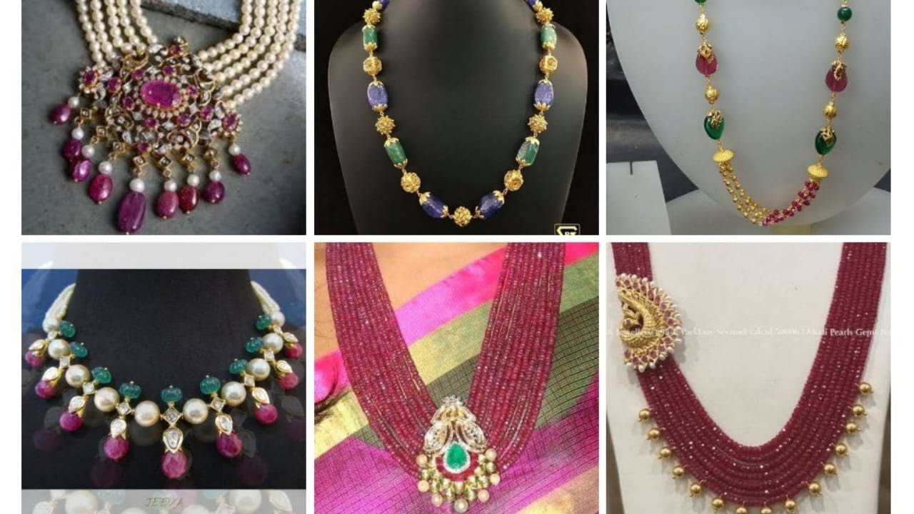 22ct Lightweight beads Jewellery Collection With Weight||Elegant ...