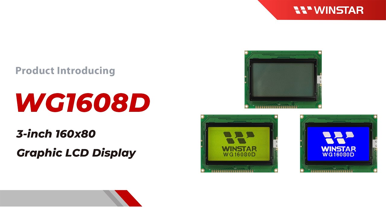 WG1608D - 3 inch Graphic LCD Display 160x80 - YouTube