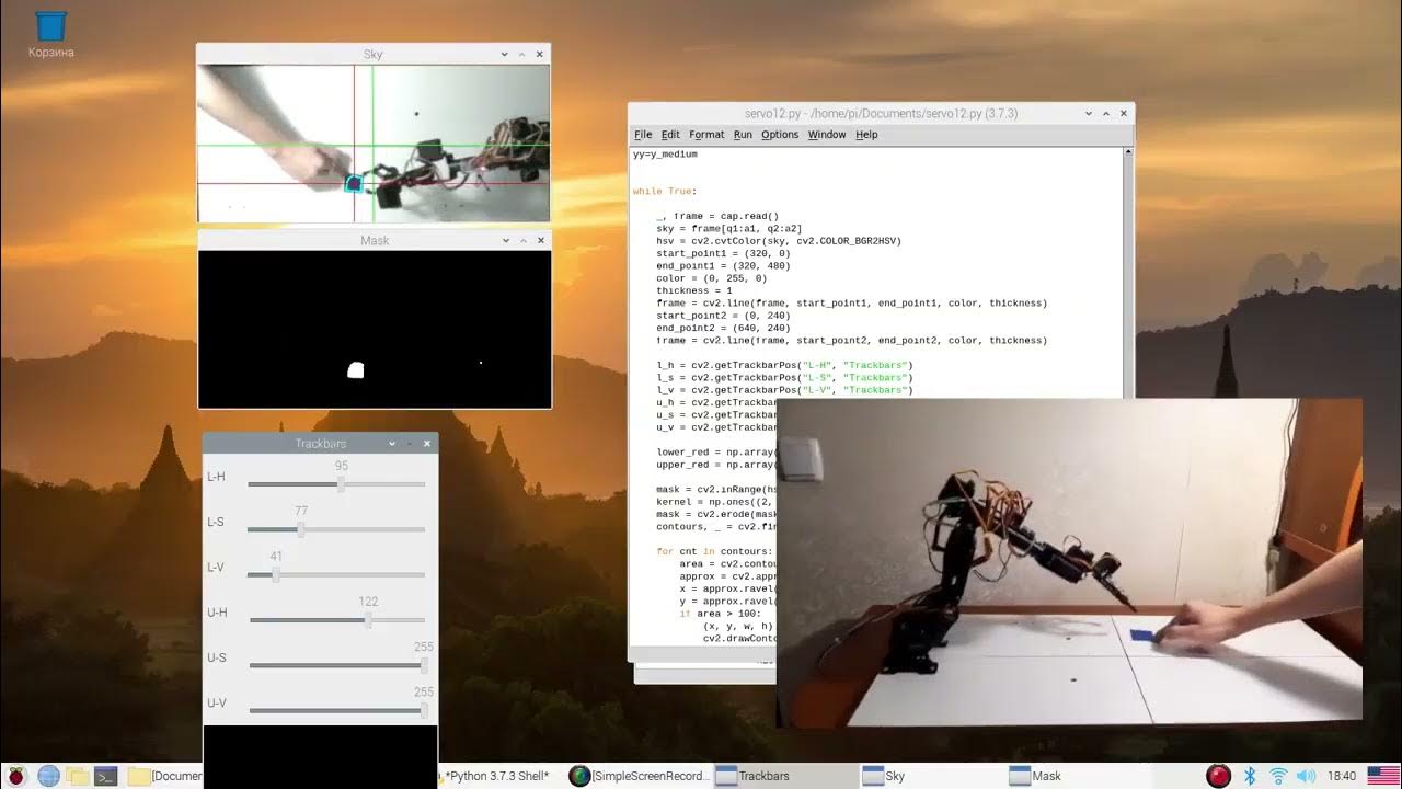 StudentProject - Robot Arm Technical Vision / Python / OpenCV Raspberry ...