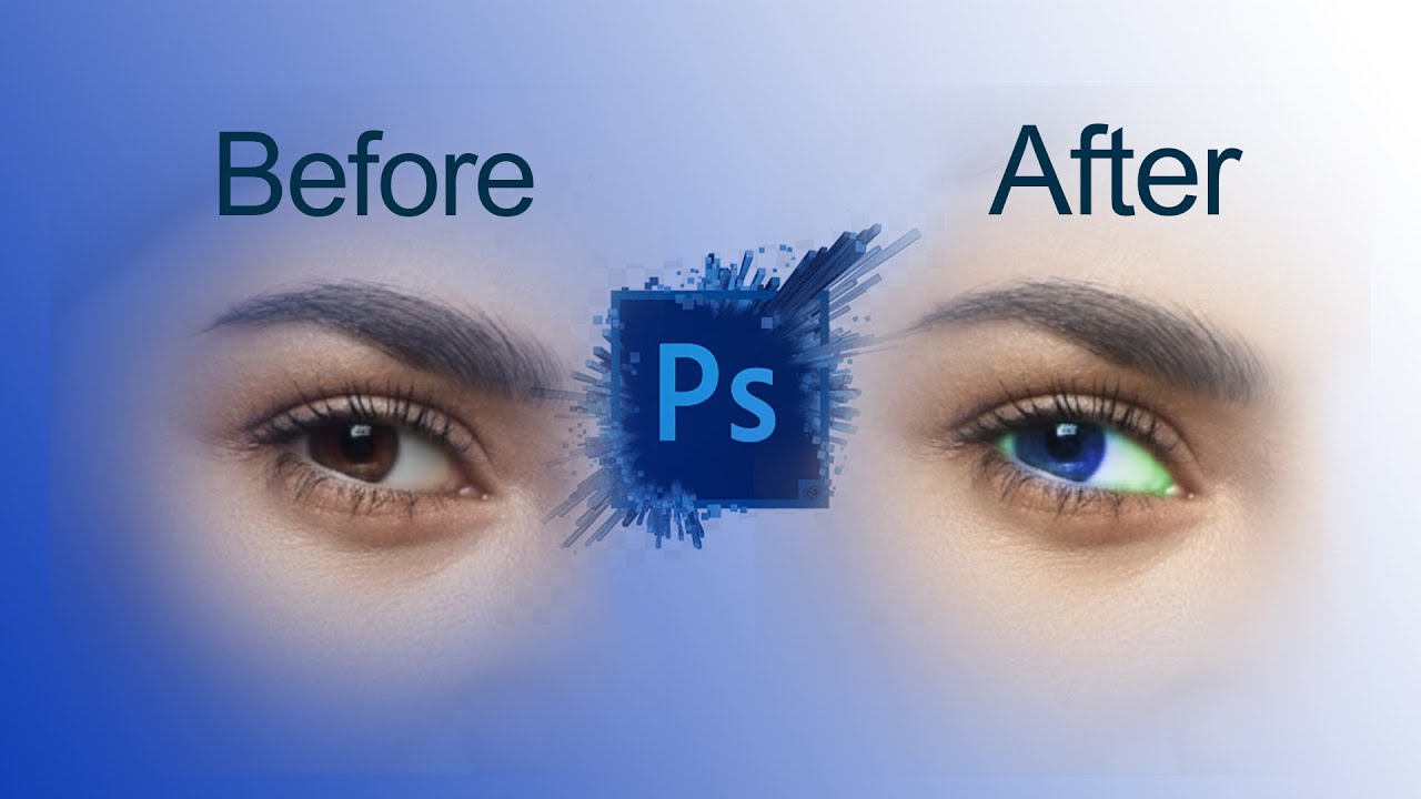 Easy way to change the eye color in adobe Photoshop - YouTube