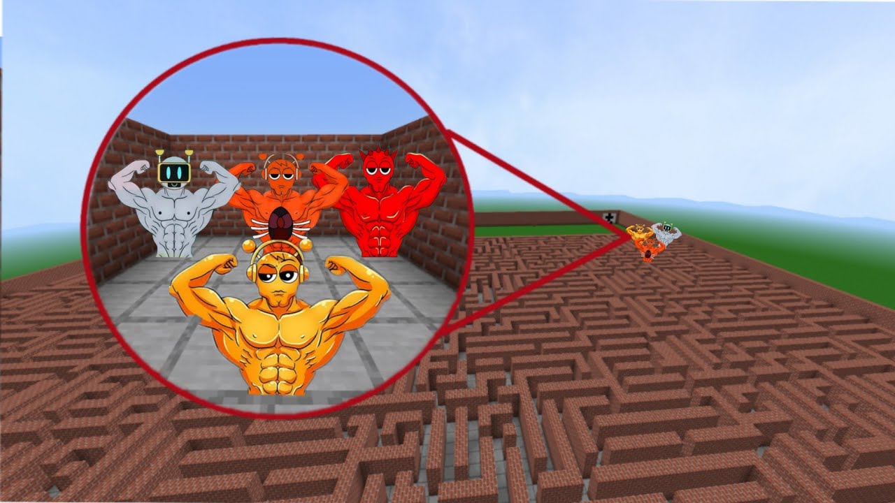 New incredibox sprunki Muscle Sprunki in Minecraft Gmod Maze - YouTube