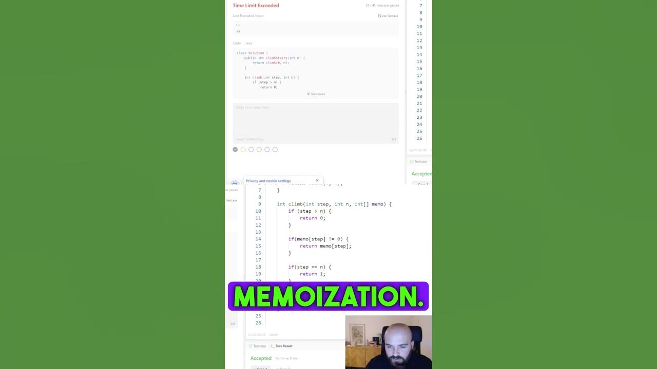 Climbing Stairs Recursion And Memoization Leetcode Part 4 Youtube 