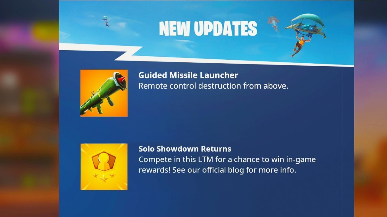 Fortnite GUIDED MISSILE LAUNCHER is BACK.. (NEW Fortnite UPDATE) - YouTube