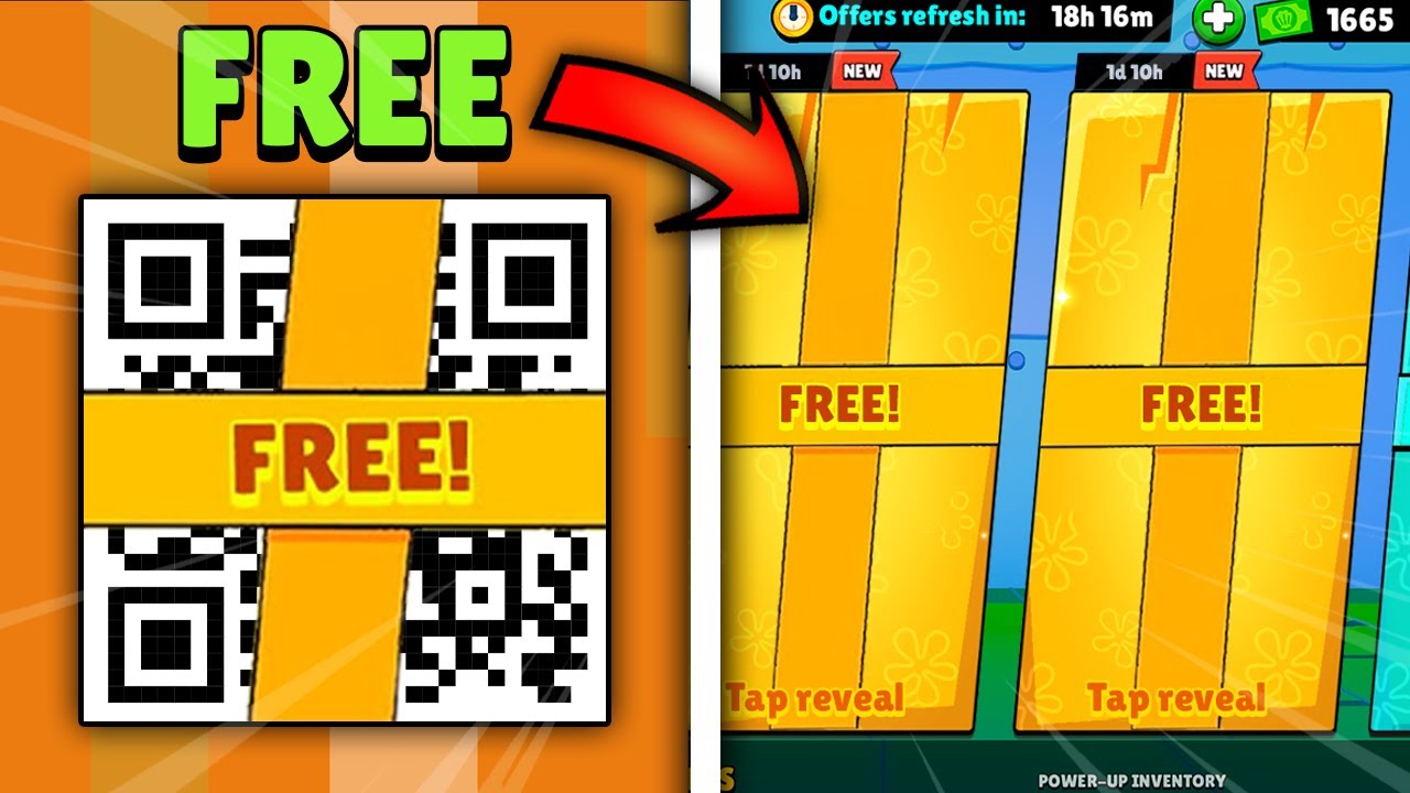 NEW!!! FREE QR Code SPONGEBOB Gift🎁🎁🎁 | brawl stars - YouTube
