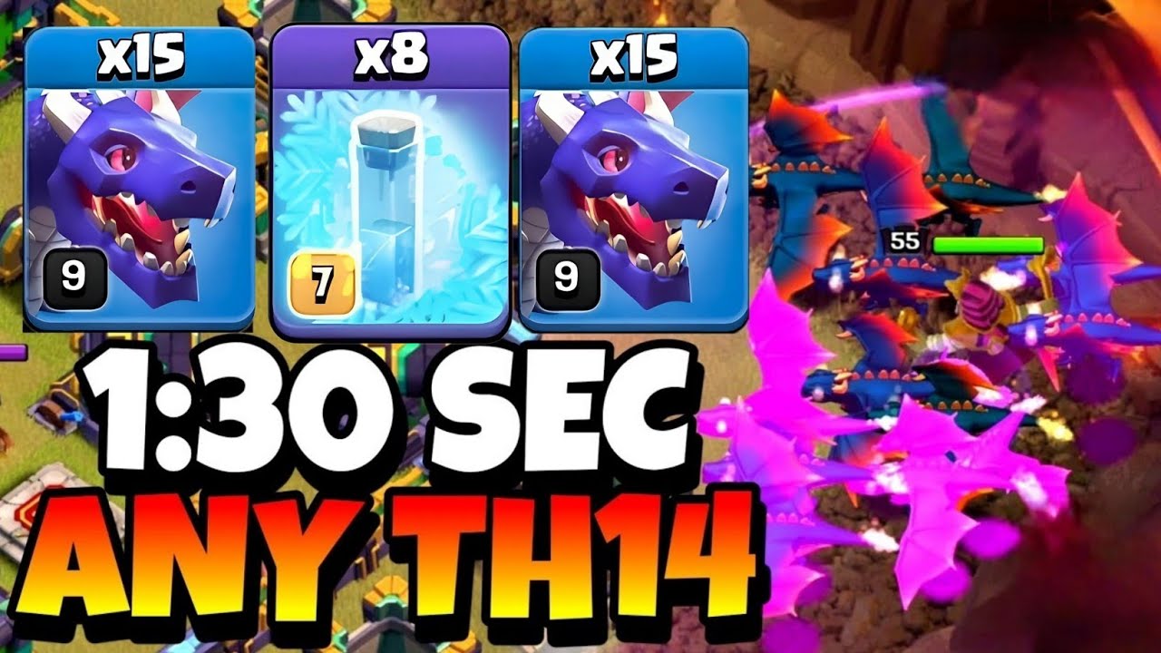 DRAGON ATTACK TH14 - IS YOUR BASE READY || Th14 Dragon Rider Attack ...