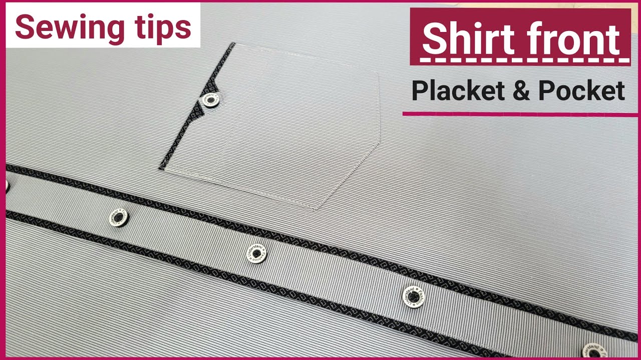 Double Piping Placket and Pocket Stitching | designer shirt front patti ...