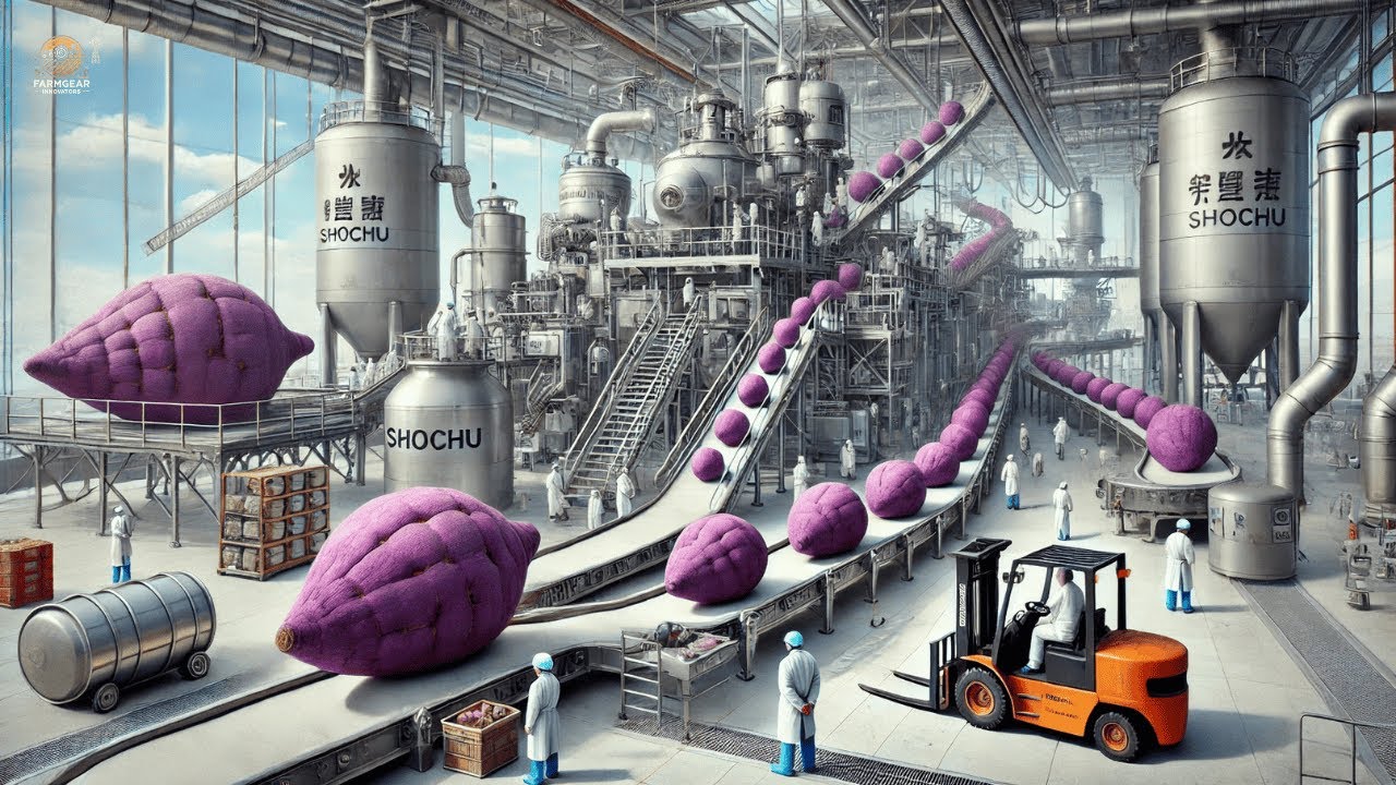 How Japanese Farmers Harvest Sweet Potatoes: Shochu Processing Factory ...