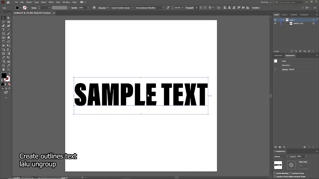 Text Masking Pada Adobe Illustrator - YouTube