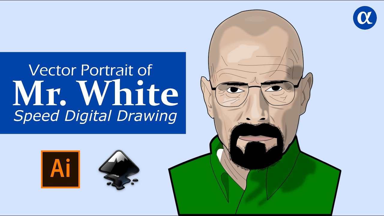 Speed Digital Drawing - MR. White (Breaking Bad) Vector Portrait ...