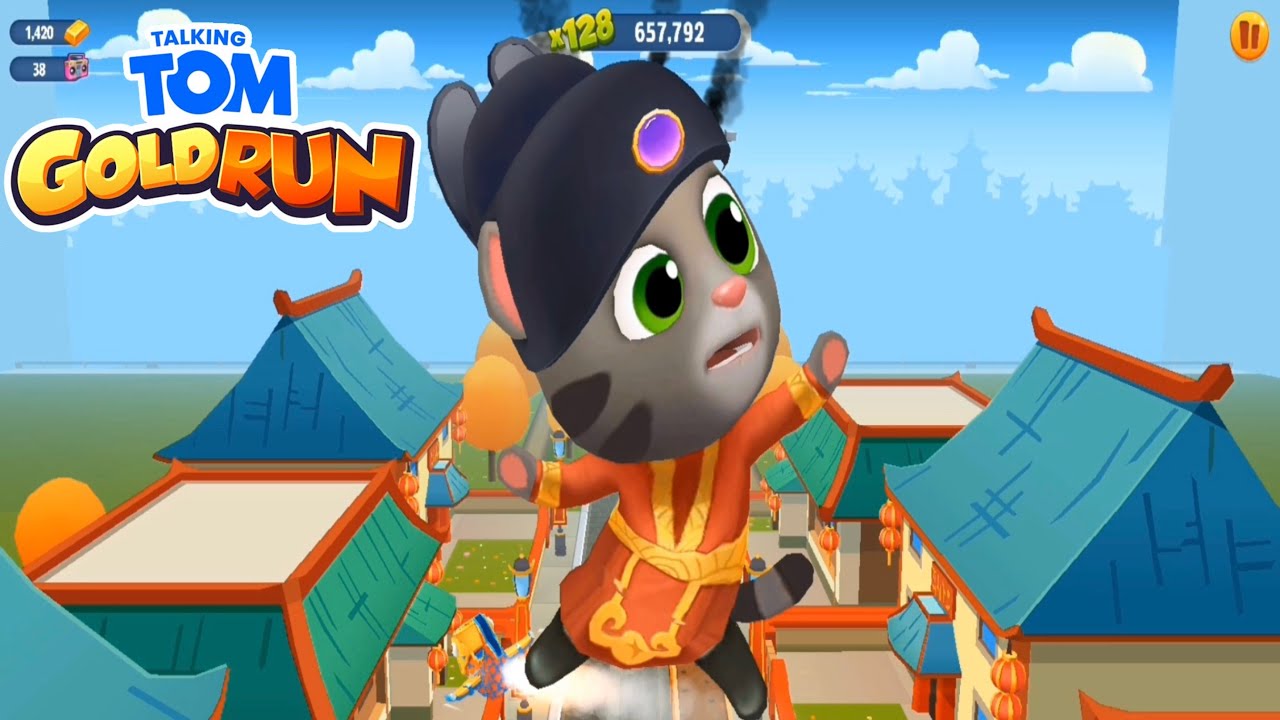 Talking Tom Gold Run in China Fortune Tom Full Screen Gameplay - YouTube