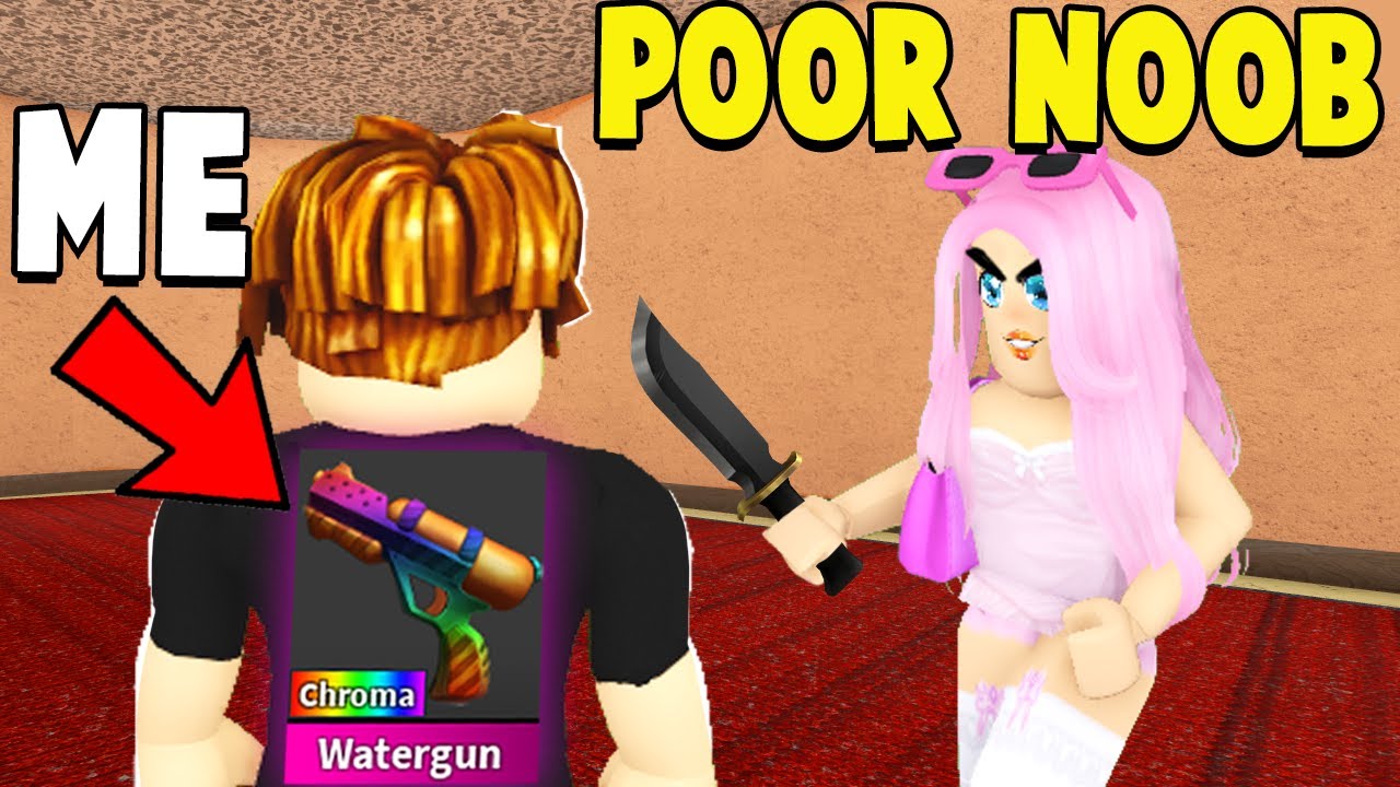 I Pretended to be NOOB with CHROMA in MM2! - YouTube