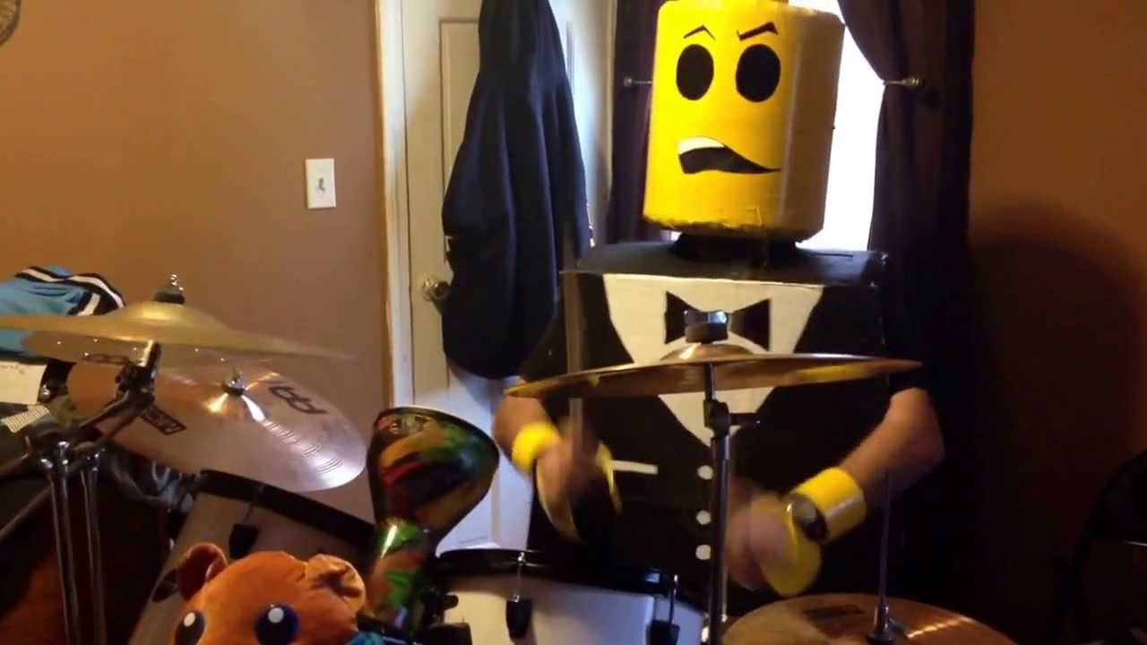 Lego guy plays drums - YouTube