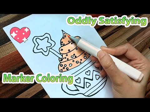 Satisfying Coloring With Markers | Coloring with Markers Part 6 🤩 # ...