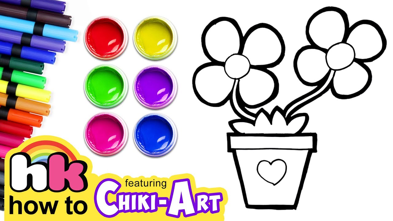 How To Draw Flowers | Simple Art For Kids | HooplaKidz How To | Chiki ...