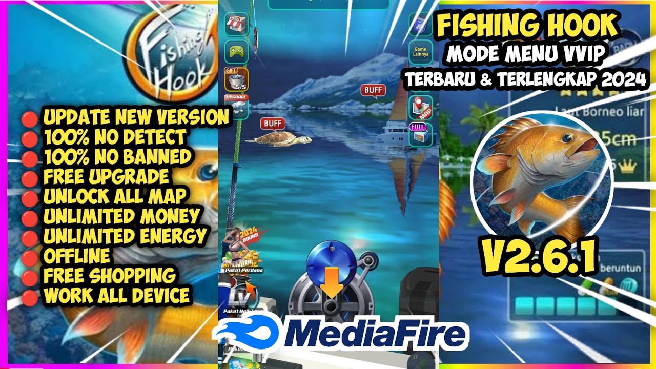 UPDATE‼️ Fishing Hook Apk Mod V2.6.1 Terbaru 2024 | KAIL PANCING MOD UNLIMITED MONEY & NO ...