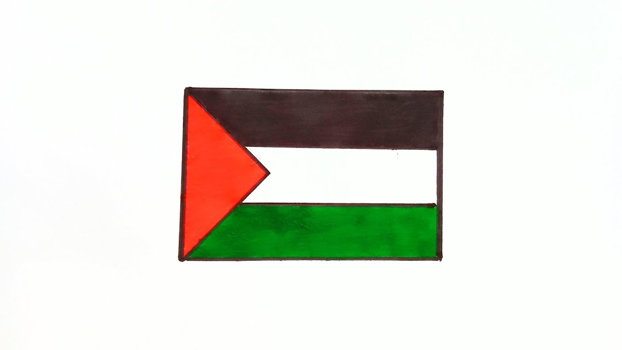 Palestine Flag •| How to Draw Palestine Flag •| Easy Tutorials - YouTube