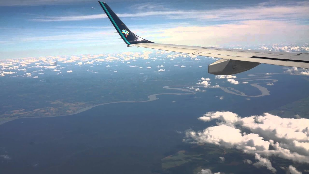 Flying over mighty Amazon River, taking off from Manaus Eduardo Gomes ...