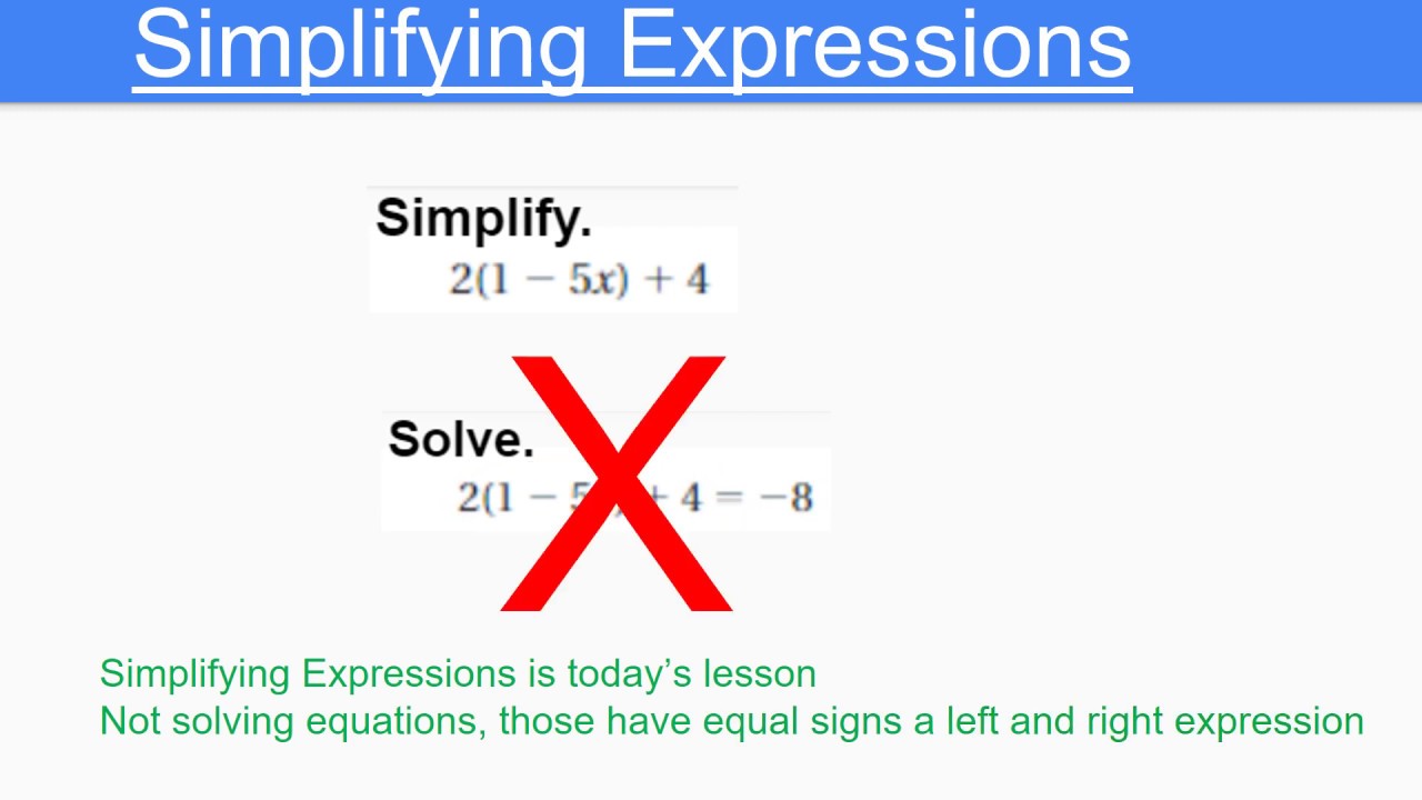 Simplify Expressions (combine like terms and distribute) Rap Song - YouTube