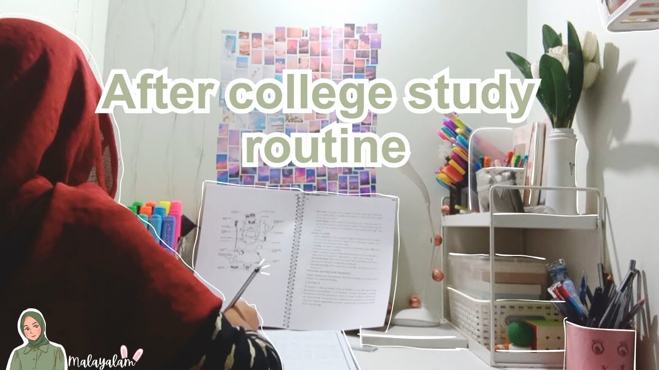 Productive after school study routine | malayalam | uni vlog ...