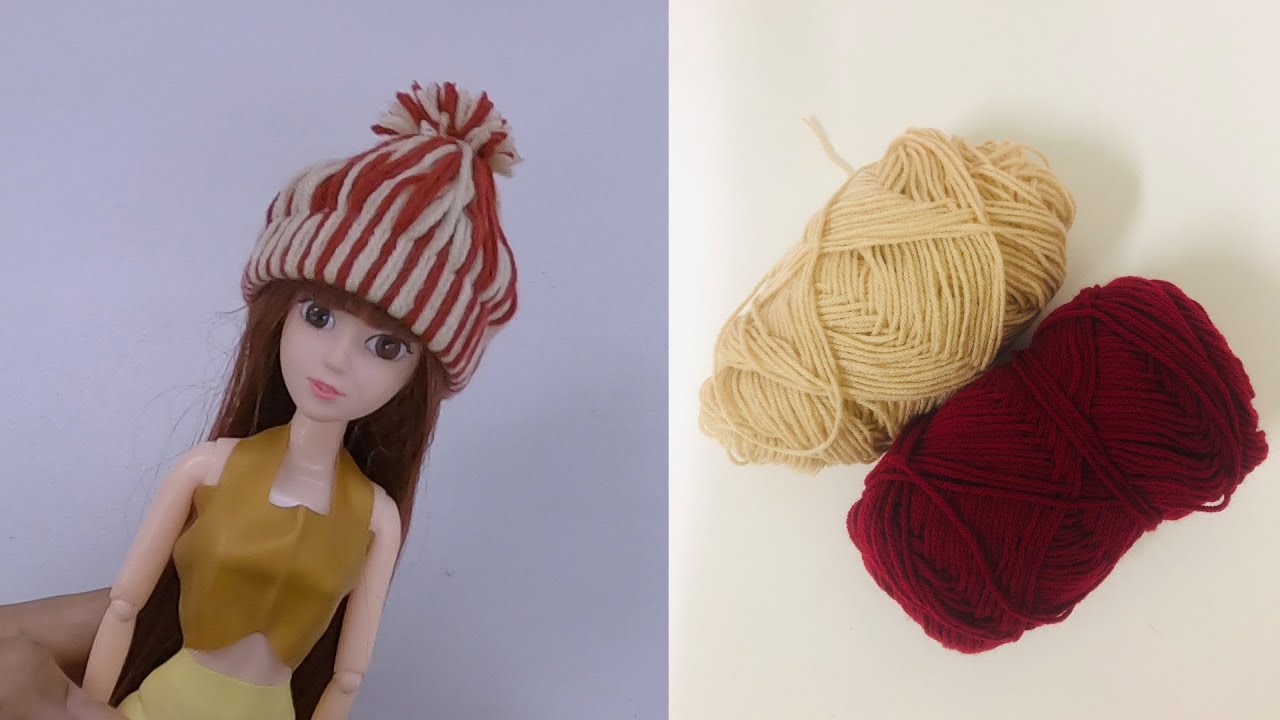 DIY Doll Accessories Mini Wool Hat | Mini Yarn hats - YouTube