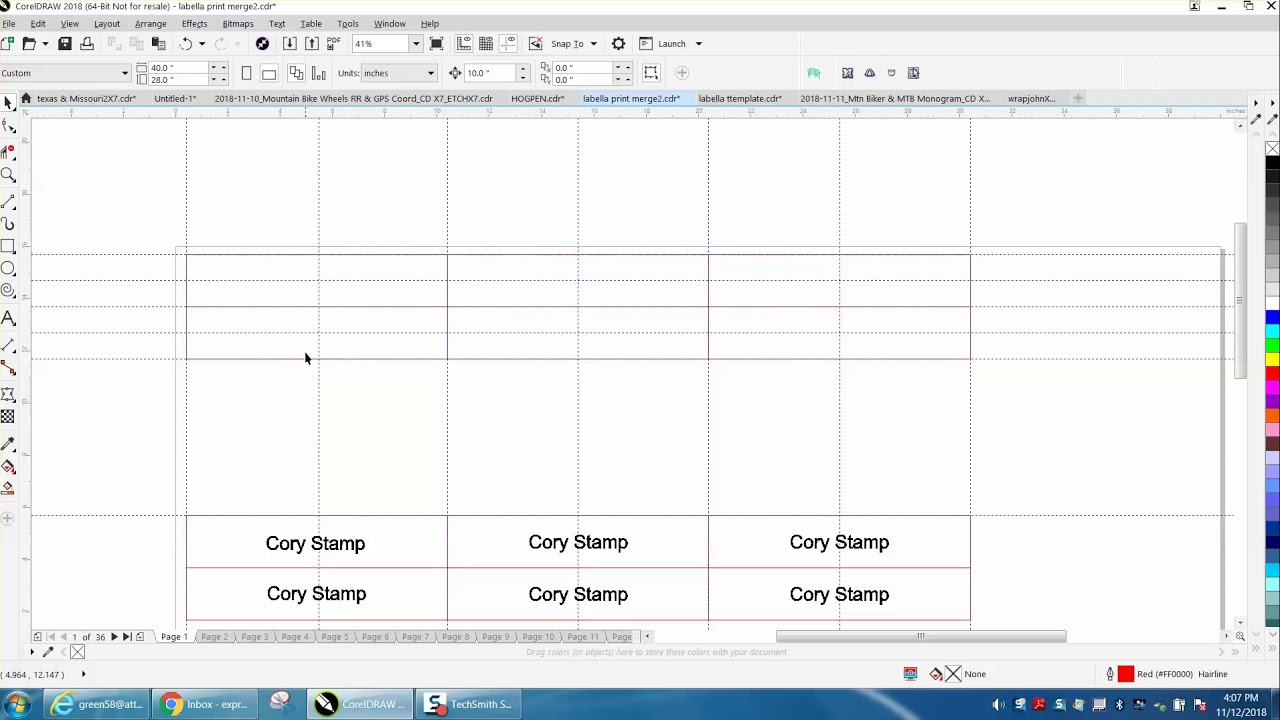 Corel Draw Tips & Tricks Remove double Lines on name tags Part 3 - YouTube