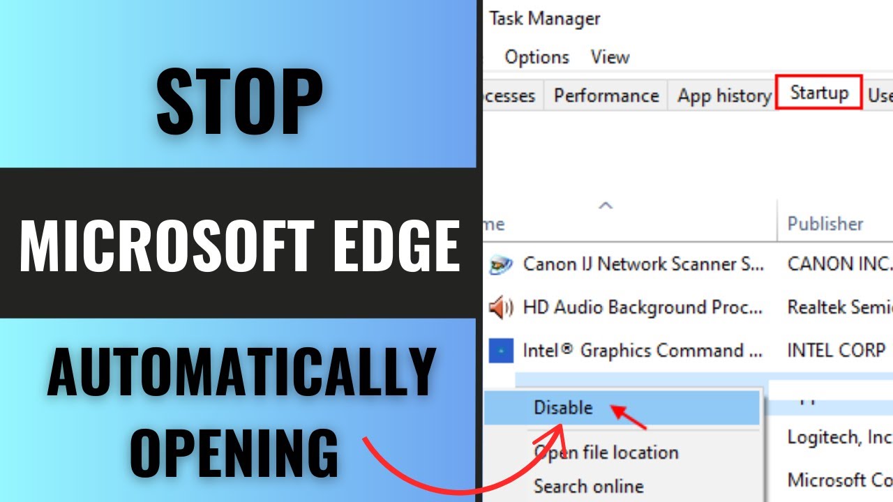 How To Stop Microsoft Edge From Opening Automatically - YouTube