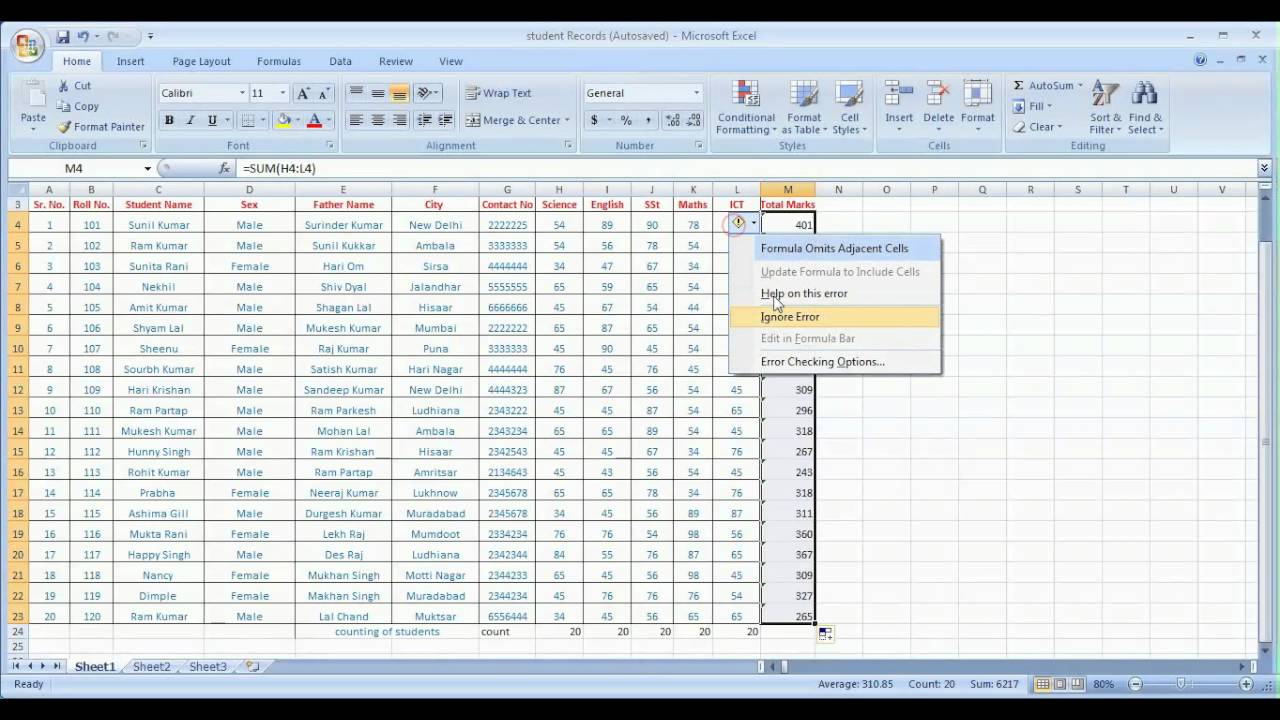 Excel Functions Like Sum Sumif Count Counif Max Min Youtube