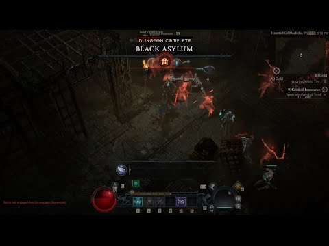 Diablo 4, Black Asylum, Dungeon run, Necromancer - YouTube
