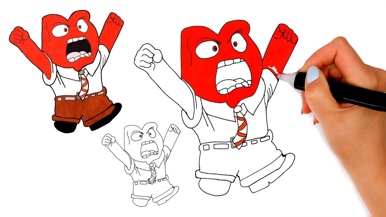 How to Draw Anger from Inside Out Cute Step by step #HowToDraw # ...