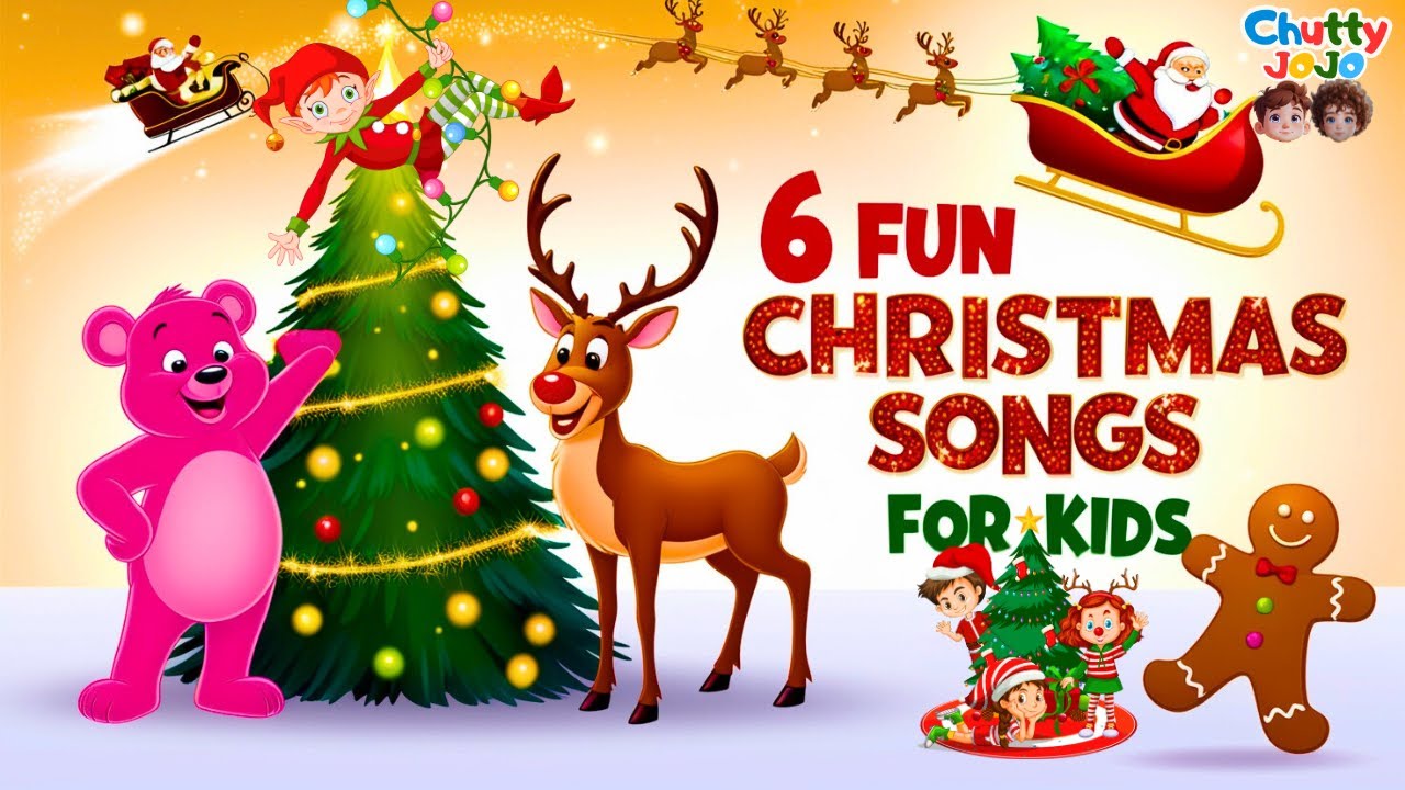 🎅 6 Fun Christmas Songs for Kids Santa, Snow, Reindeer & More! 🎄 Sing ...