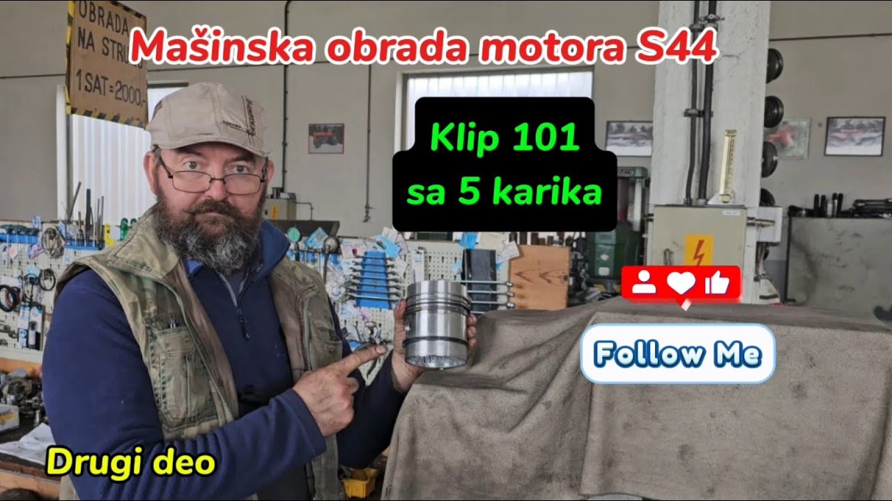 Mašinska obrada motora S 44 (Drugi deo) - YouTube