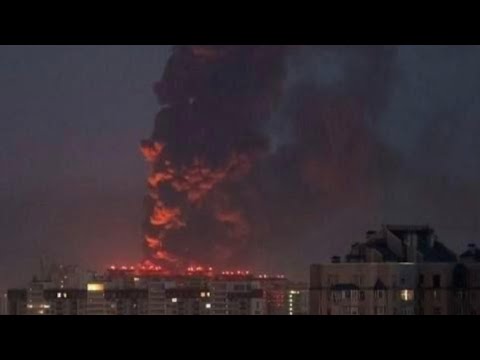 Самый мощный удар по столице сопредельного государства все горит небо не видно