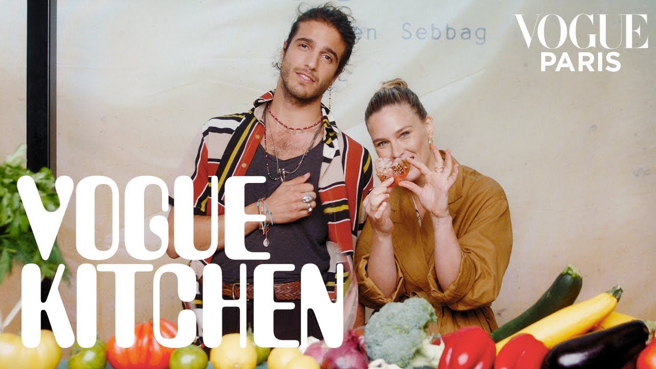 Bar Refaeli learns to cook Julien Sebbag's signature vegan and ...