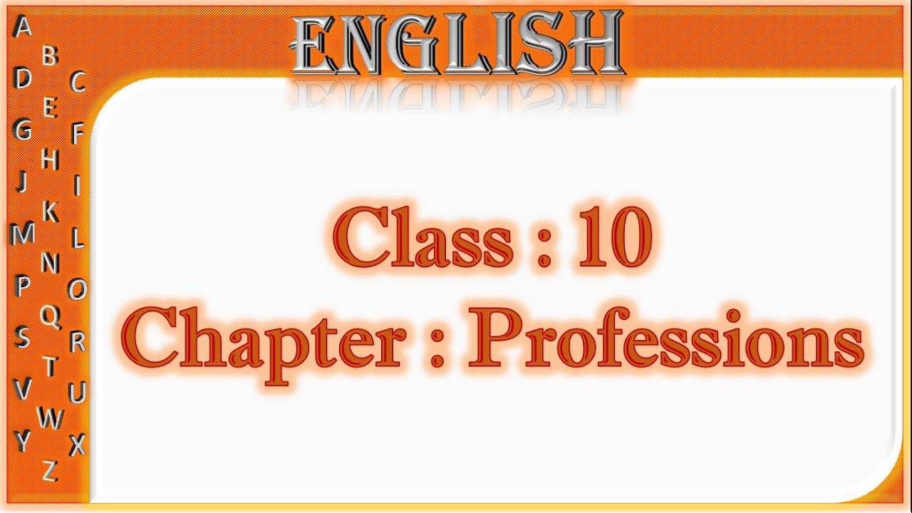 English | Class : 10 | Chapter : Professions Book : Sindh Textbook ...