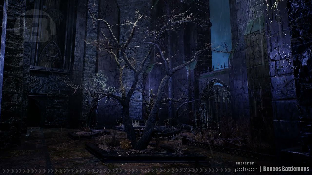 Castle Ravenloft 1F Overlook Courtyard Scenery Demo | Curse of Strahd ...