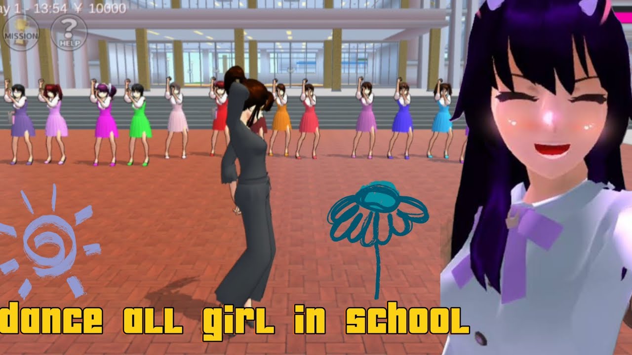 sakura school simulator | dancing all girl in school | AKH gamerz - YouTube