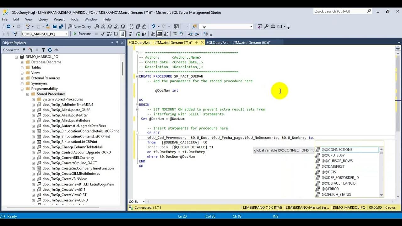 Creación de Procedimiento almacenado en SQL Server - YouTube