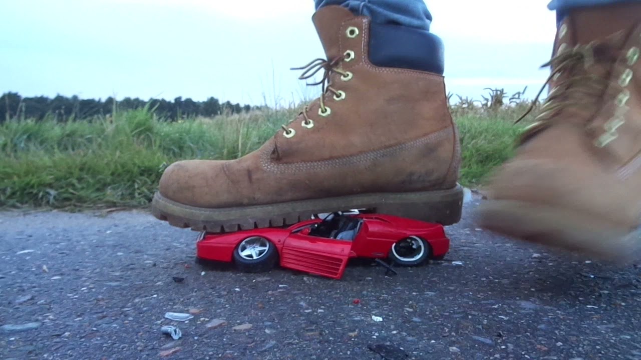 Timberland Boots brutally stomp, trample and destroy collectible model ...