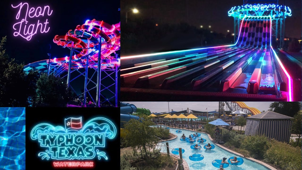 Typhoon Texas Waterpark ,NEON LIGHT PARTY *Hilarious - YouTube