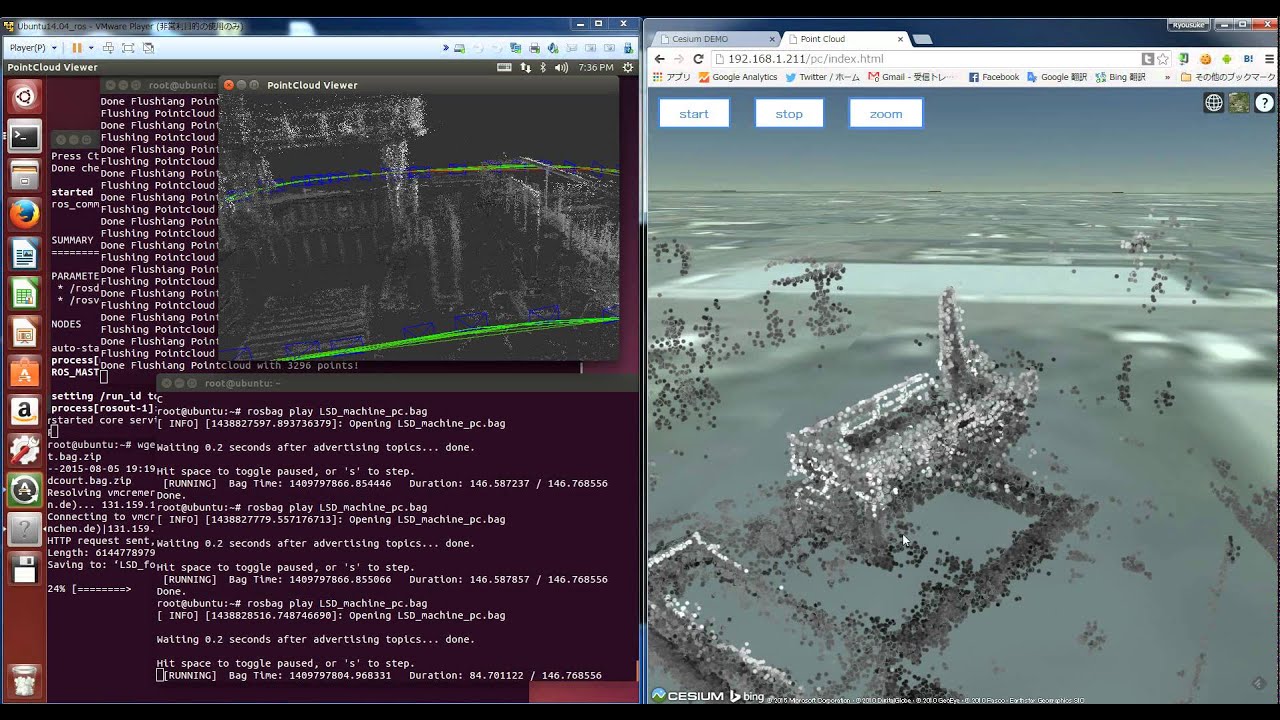 lsd-slam to cesium on realtime point cloud rendring - YouTube
