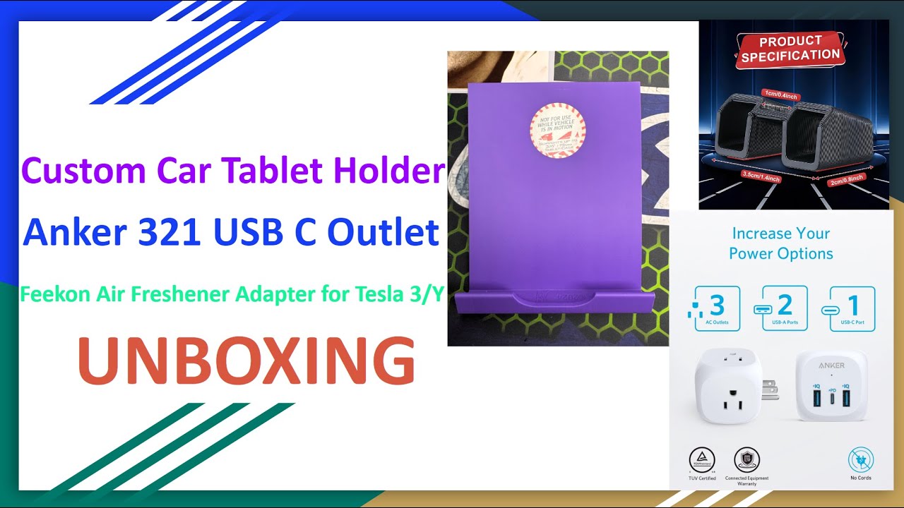 WOW!!! Custom Car Tablet Holder/Anker 321 USB C Outlet/Feekon Air ...