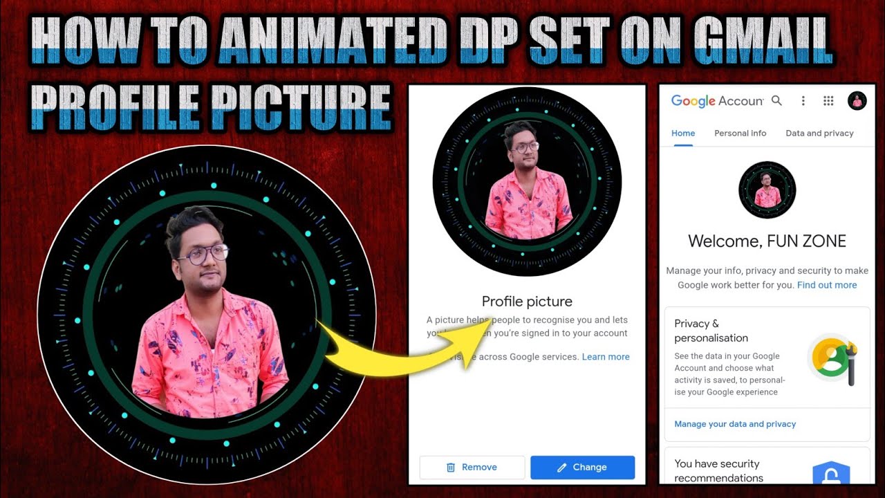 How To animated dp set on gmail profile Picture | Animated gmail ...