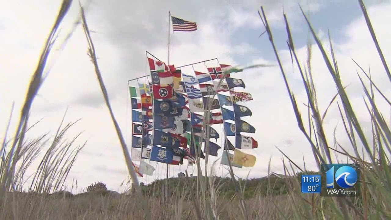Va. Beach man flies dozens of flags every summer - YouTube