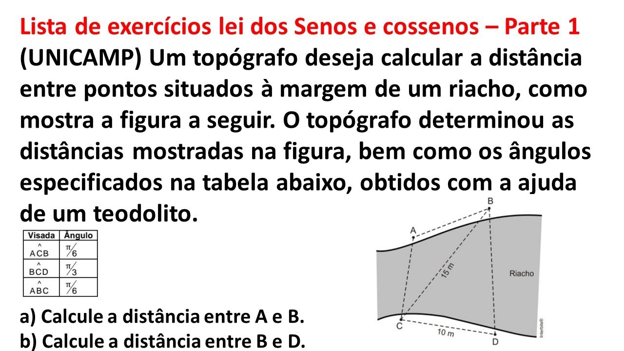 Exercicio resolvido e comentado de trigonometria - Leis do seno e do ...