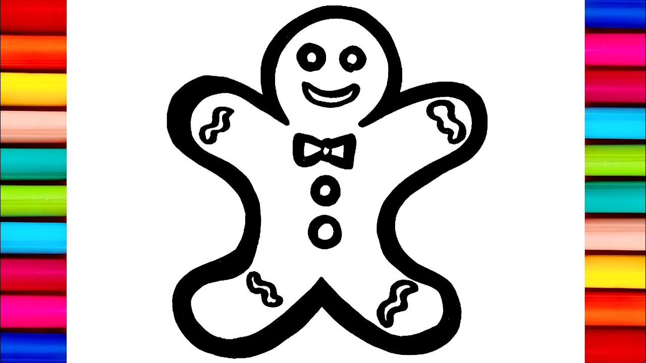 How to Draw Gingerbread Man Drawing | Gingerbread Drawing Step by Step ...