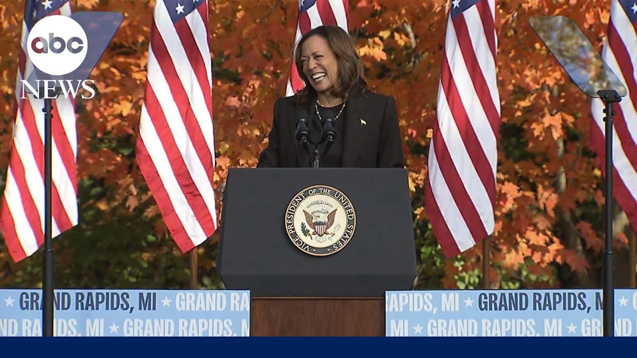 Harris says election is 'two different visions' for nation - YouTube