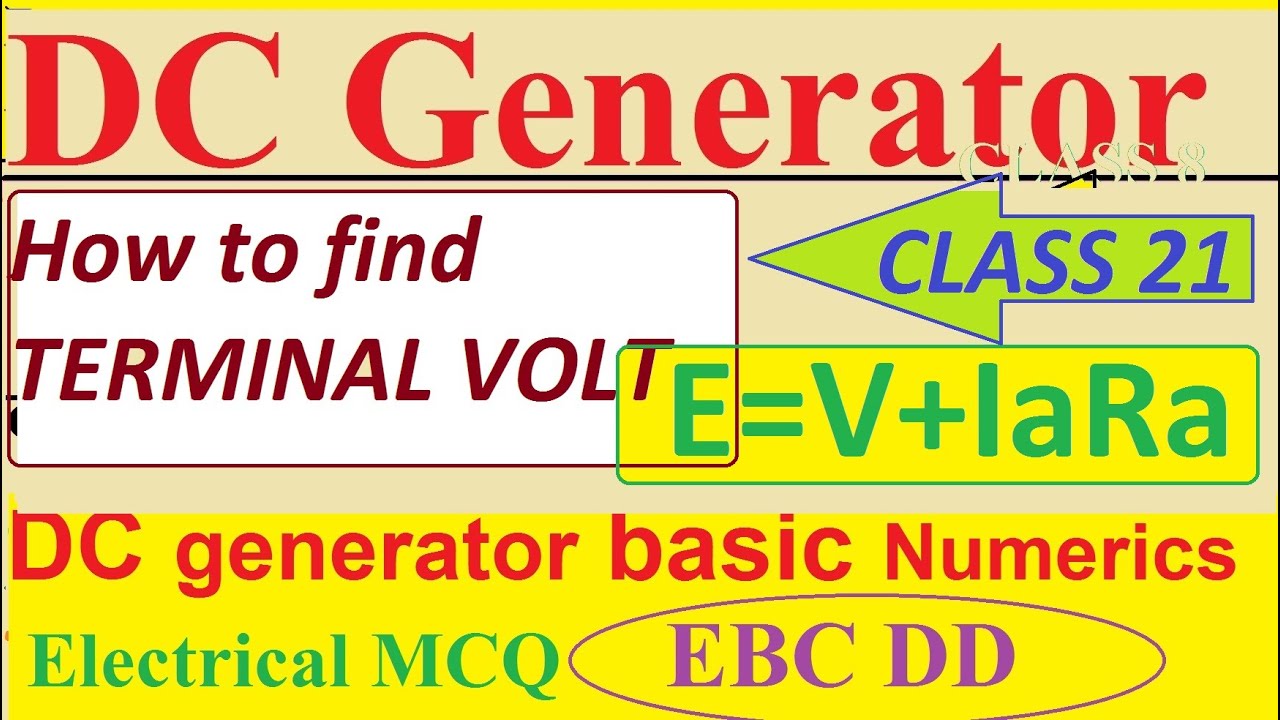 How To Find Terminal Voltage Volt DC Generator Nikale EBC how-to-find-terminal-voltage-volt-dc-generator-nikale-ebc