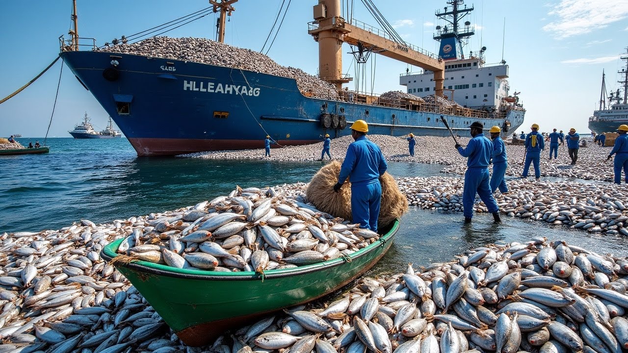 Modern Ship Hunting Giant Cod on the Ocean, Journey to Catch Hundreds ...