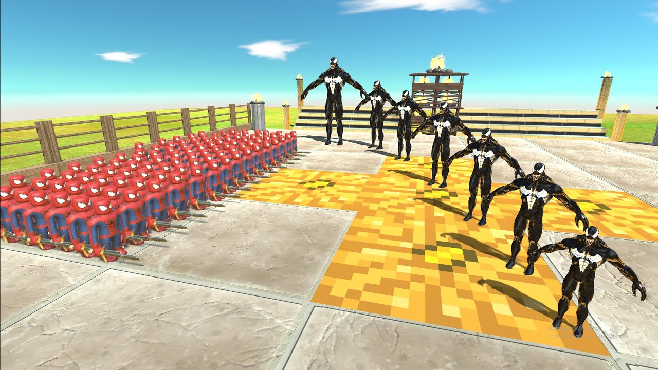 Evolved Venom Level Up vs 100 Spiderman Roblox Army Animal Revolt ...